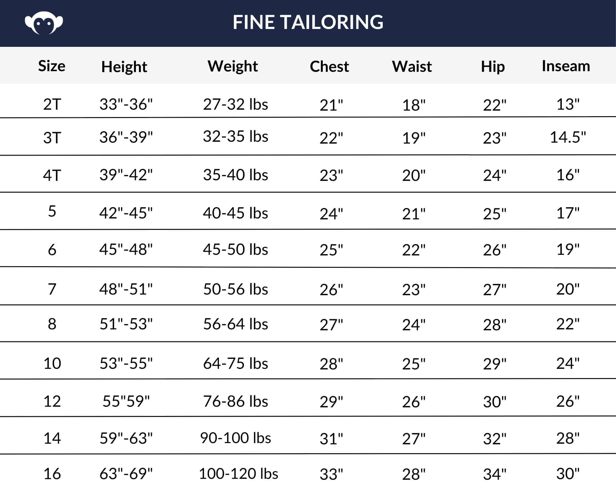 Kids' Size Chart: Dress Up Your Little Ones in Style