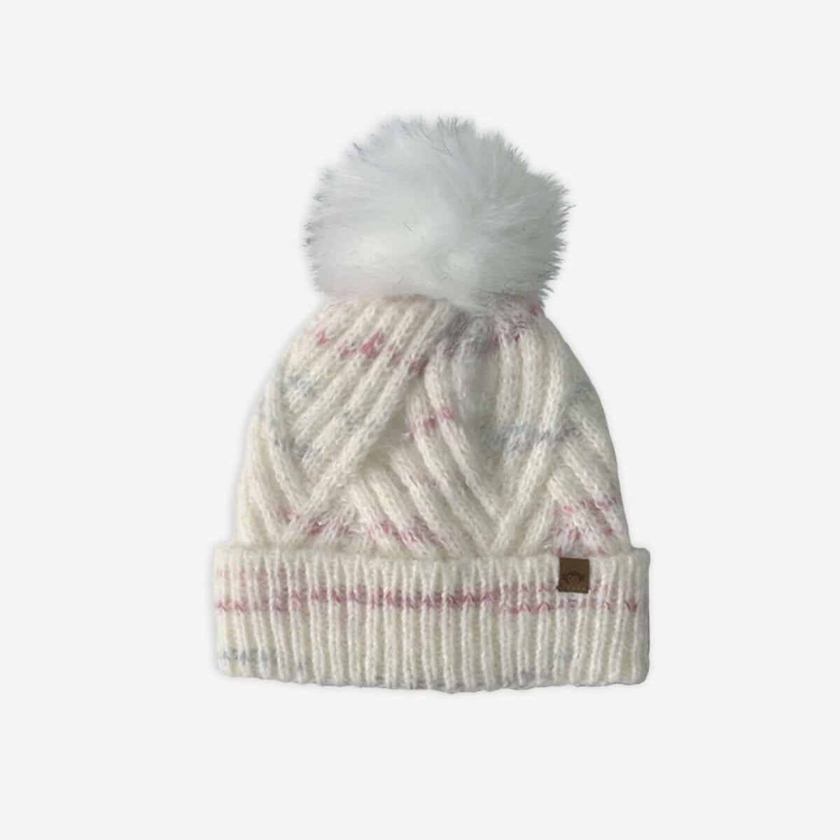 Girls White Beanie in Willow Cable Knit | Appaman