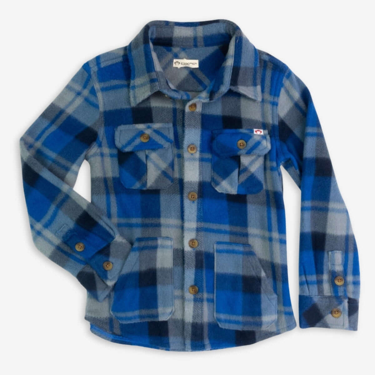 Boys Blue Plaid Fleece Shirt | Appaman Kids