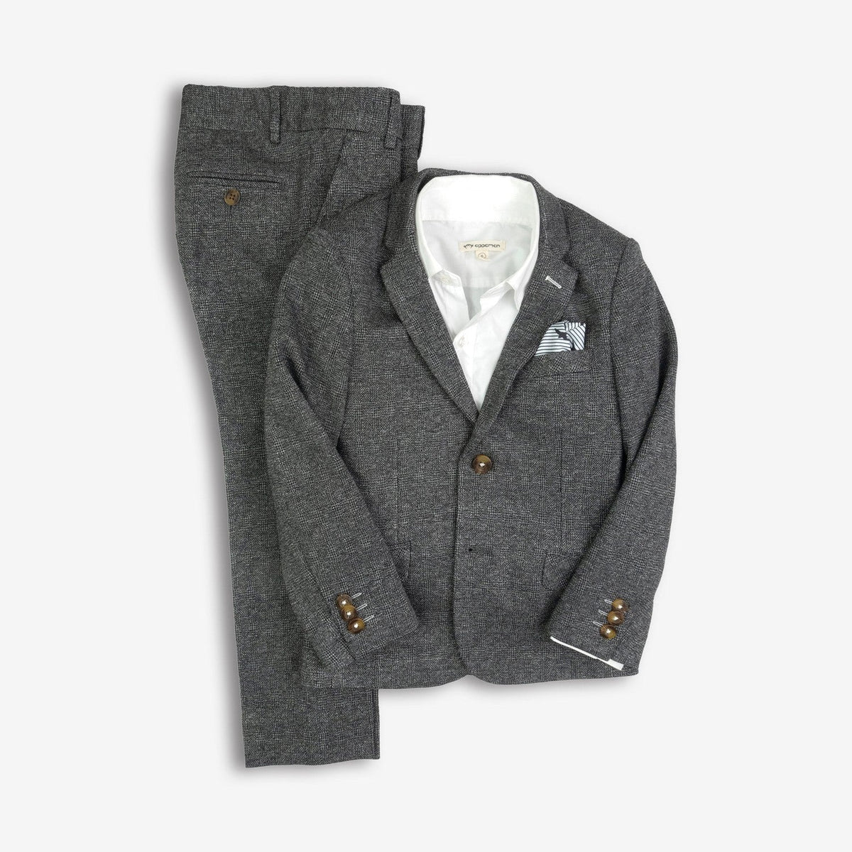 Shop Boys' Stretchy Mod Suit | Noir Micro Plaid Formal Kids' Clothes